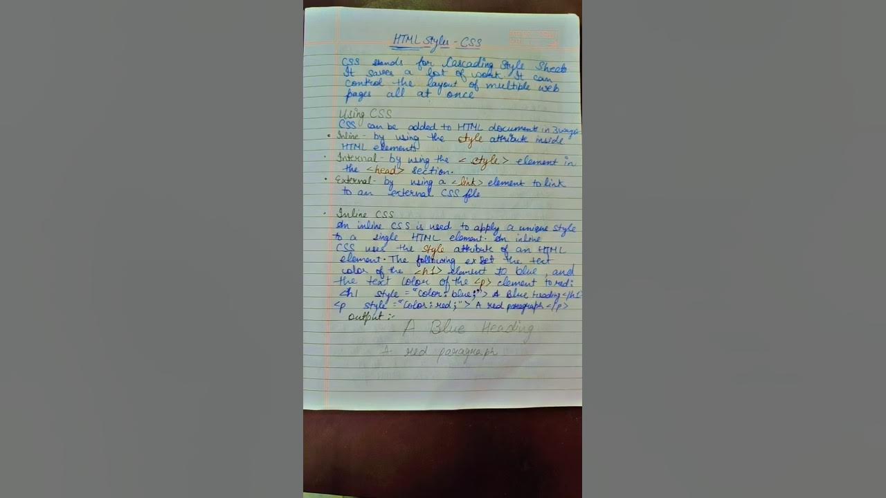 CSS Notes web programming #music #notes #bca1st #exam #bcanotes # ...