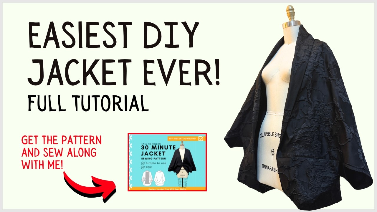 Easiest DIY Kimono Jacket - Sewing Tutorial for Beginners Japanese ...