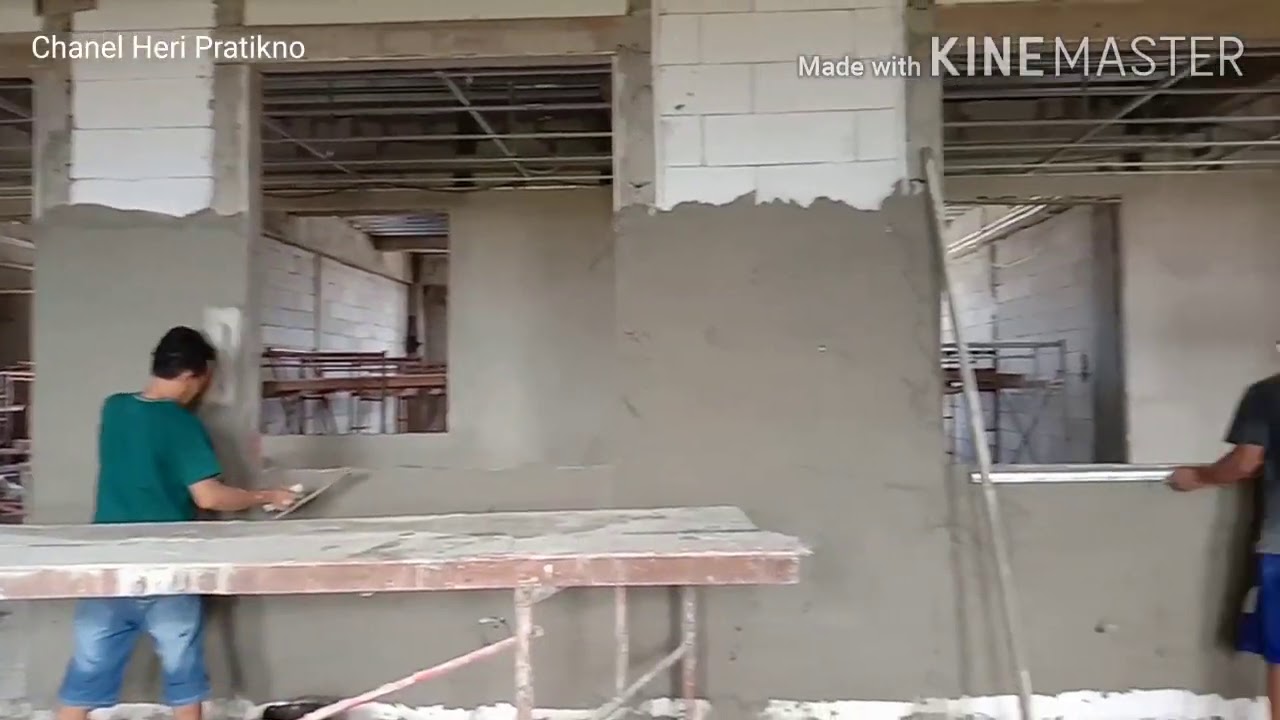 Cara Praktis Cepat Plester Dinding Bata Ringan - YouTube