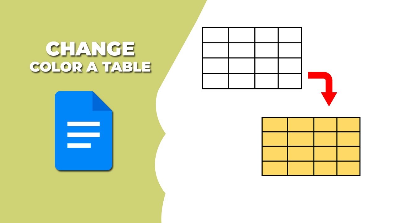 how to change the color of a table in google docs - YouTube