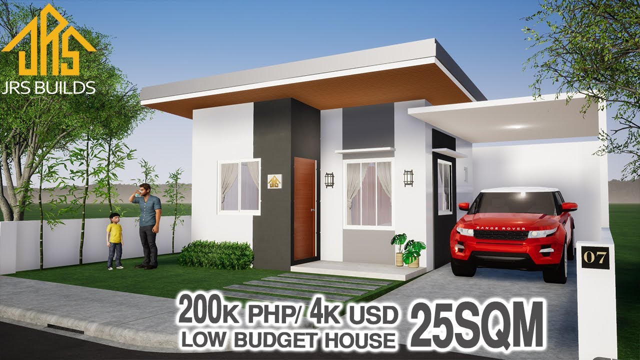 SMALL HOUSE DESIGN 25 Sqm 270 Sqft Low Budget Bungalow Plan YouTube
