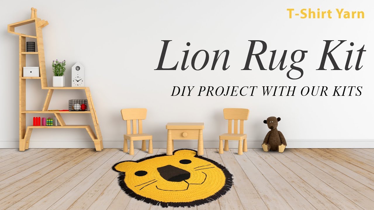 Crochet Lion Rug With T-Shirt Yarn - YouTube