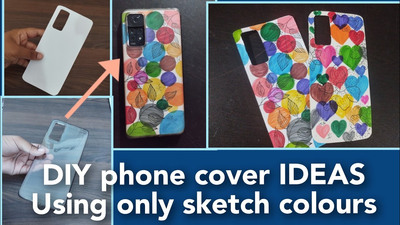 DIY PHONE COVER IDEAS using only sketch colour / phone case ideas / DIY ...