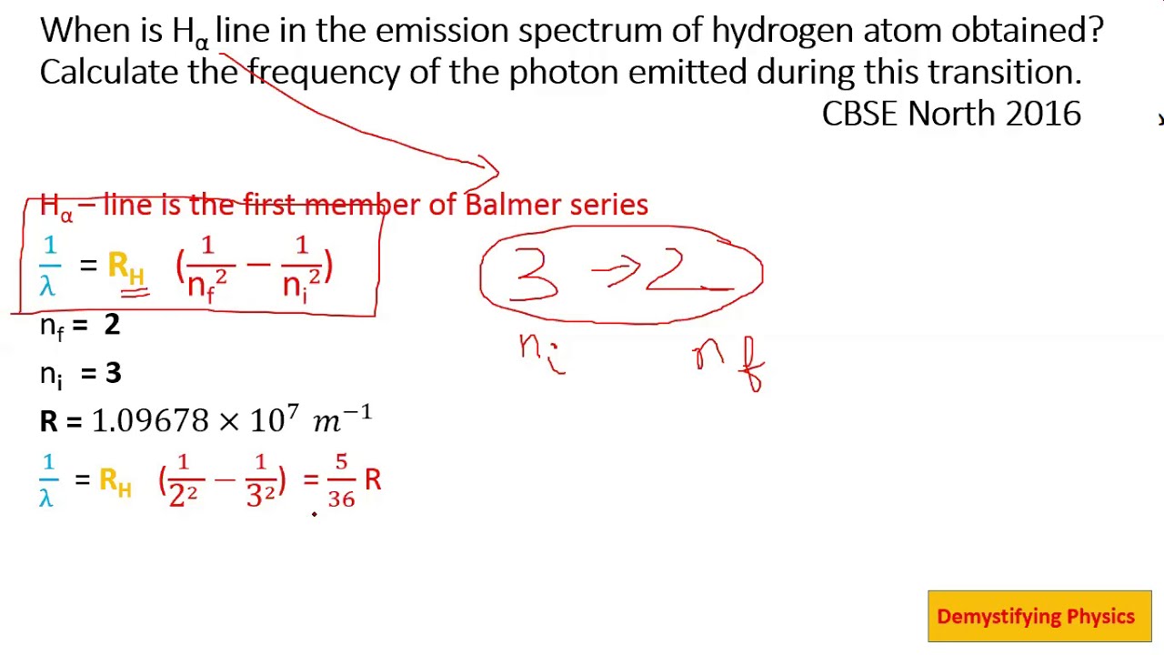 SPECTRAL SERIES OF H-ATOM Numericals || CLASS 12 || PHYSICS || CHAPTER ...