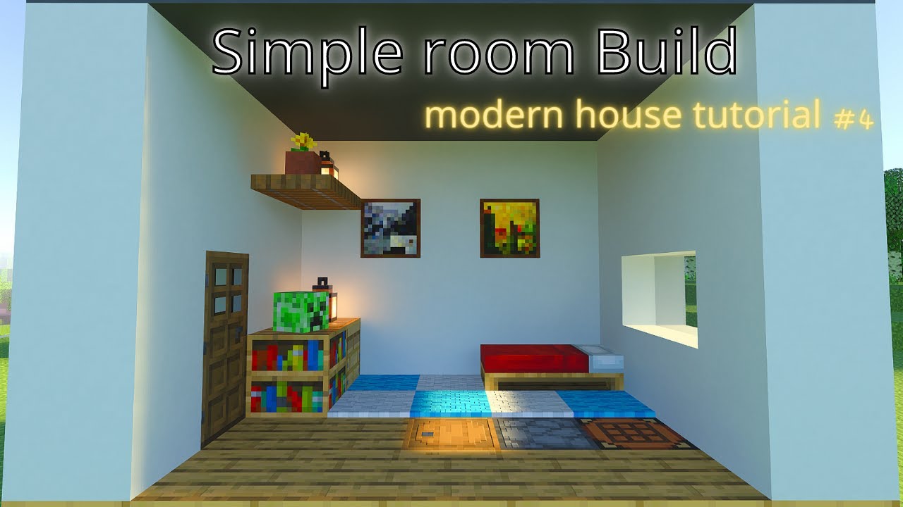 [ Minecraft ] How to Build a Simple Room | Modern house Build Tutorial ...