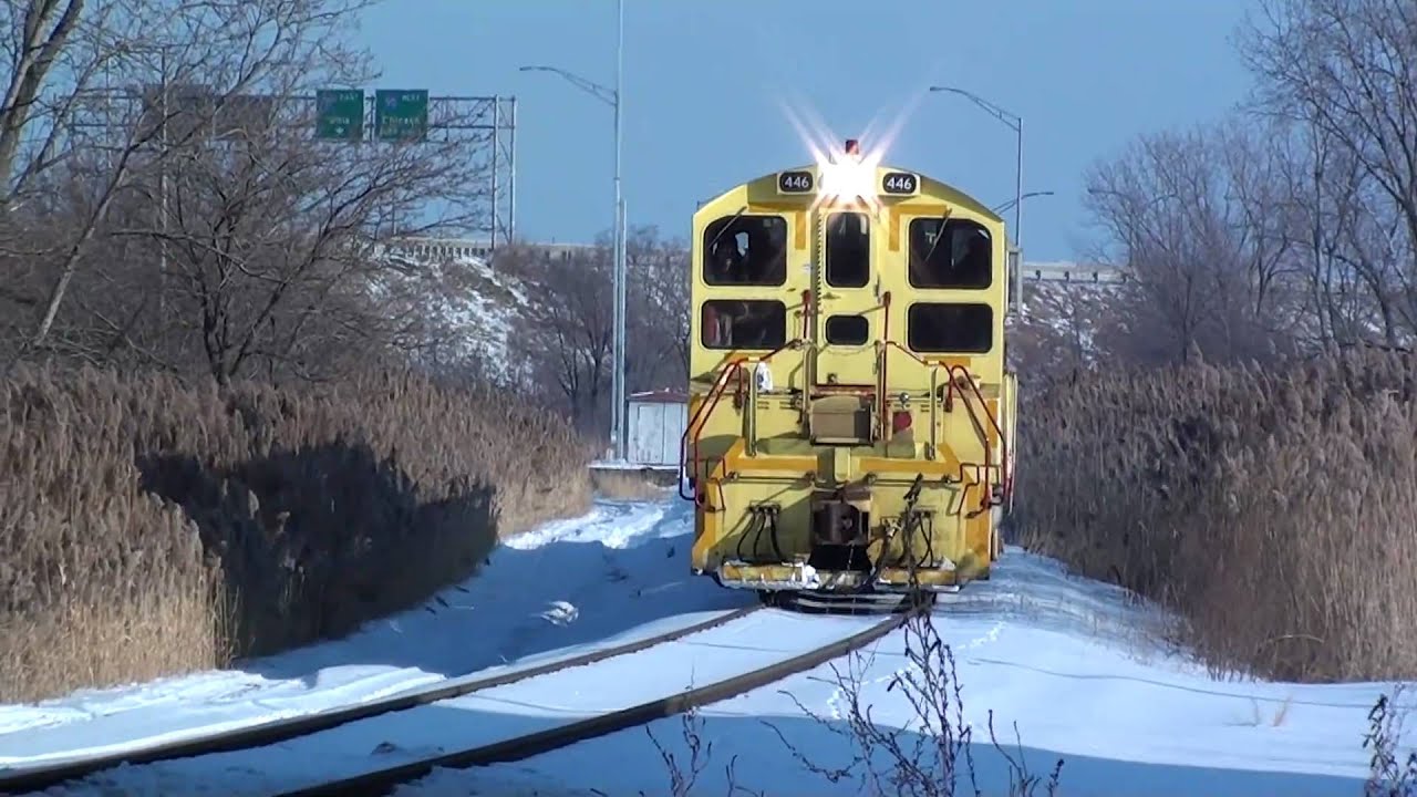 EJ&E 446 IC 1497!!!!! lead Whiting local East Chicago, IN - YouTube