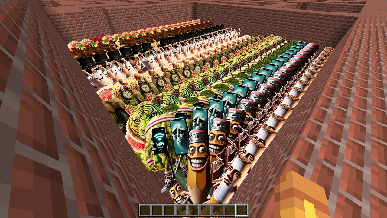 Too Much ALL NEW Cursed Brainrot Nextbot in GMOD MAZE Minecraft PE MOD ...