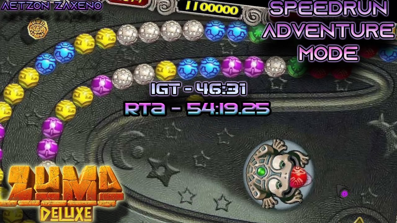 Zuma Deluxe [SPEEDRUN] | 46:31 IGT Adventure Mode [Apr 2023] - YouTube