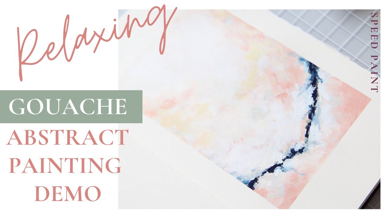 Abstract Gouache Painting, quick and easy - YouTube