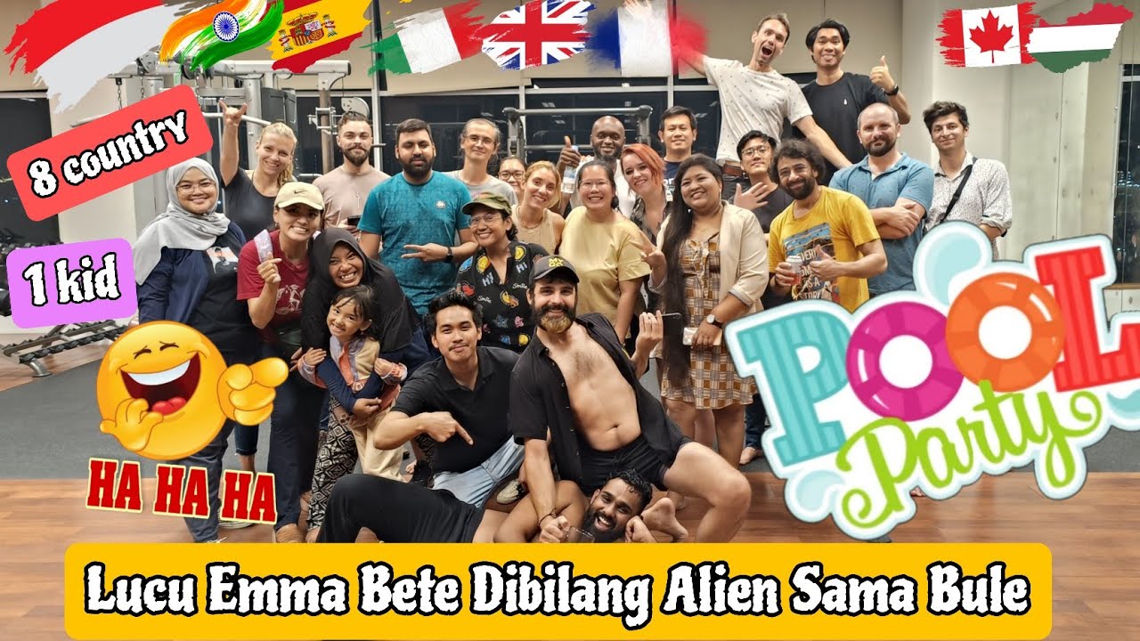 Lucu Emma Pertama Kali Kesal Sama Bule🤣 Rame Pool Party Dengan Bule 8 Negara - YouTube