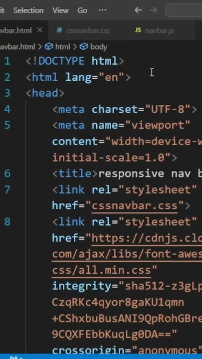 How to make responsive nav bar | Responsive nav bar using html,css and javascript # ...