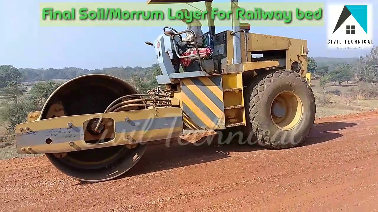 Soil/Morrum final bed layer of Railway embankment - YouTube