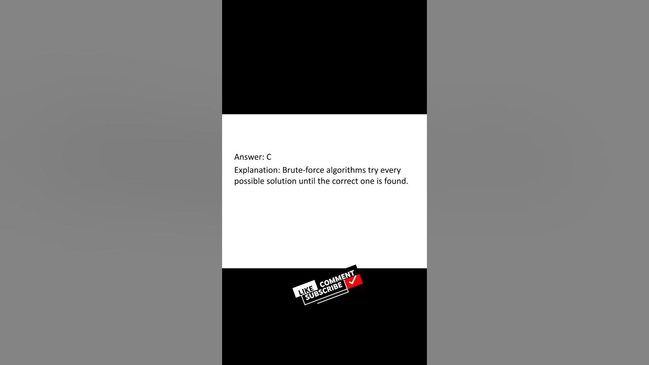 Algorithms & Flowcharts MCQs - Q14 | C program & Data Structure MCQs - YouTube