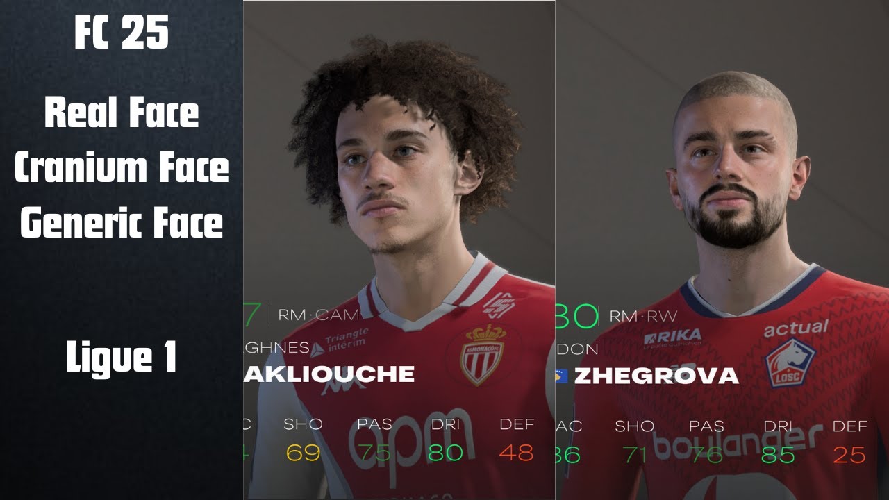 FC 25 | Real Face + Cranium Face + Generic Face All Team Ligue 1 - YouTube