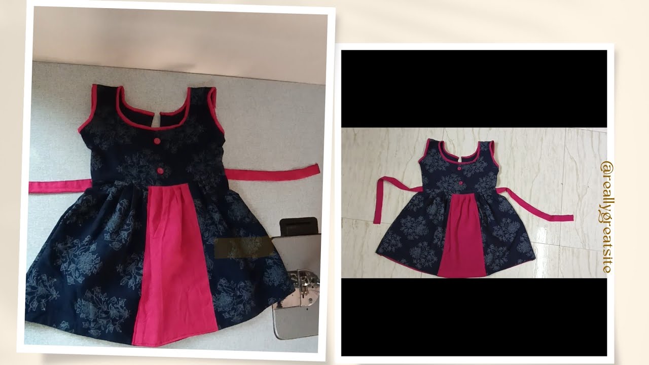 Beautiful frock cutting and stitching/simple design baby frock cutting ...