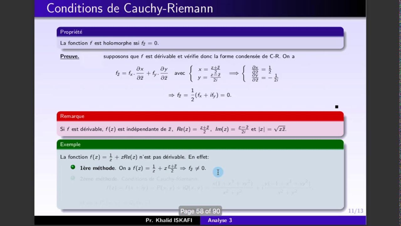 Analyse 3 ch1 Fonctions holomorphes SMPS3 analyse complexe, Cauchy ...