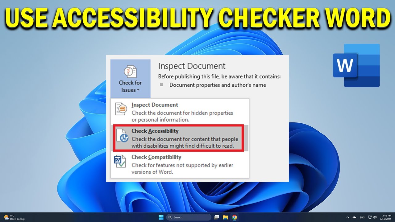 How To Use the Accessibility Checker in Microsoft Word - Quick Fix - YouTube