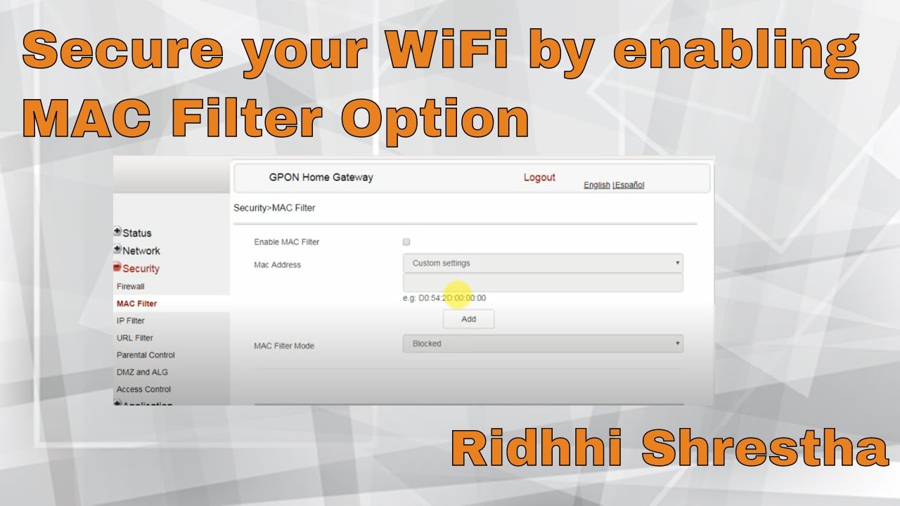 How to enable MAC Address Filter option on SubiSu Wifi from your phone ...
