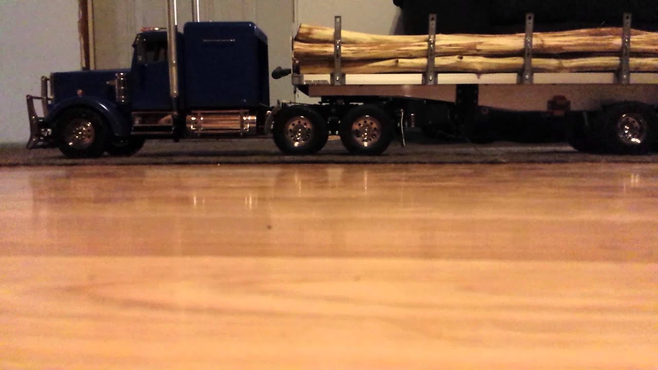 Rc Tamiya king hauler log hauler with trailer - YouTube