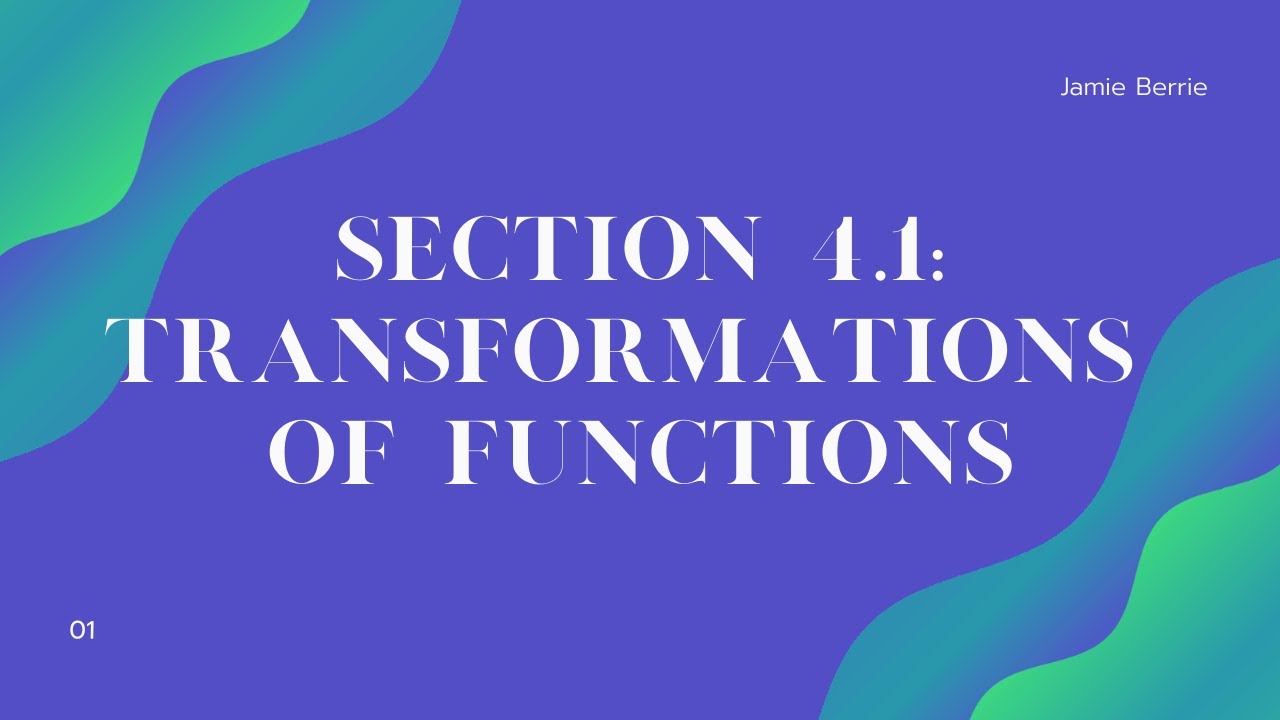 Section 4.1 Lecture Video (Transformations of Functions) - YouTube