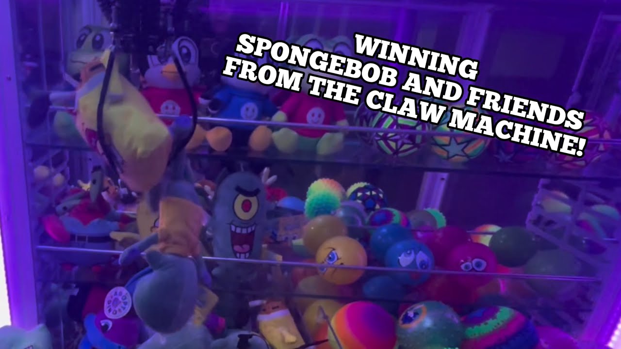 WINNING SPONGEBOB AND FRIENDS FROM THE CLAW MACHINE! (AMF Bowing Alley ...