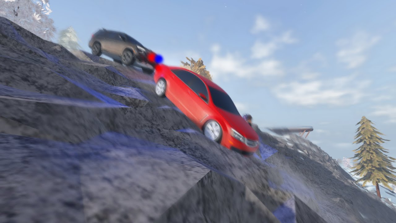 Pursuit drives off Cliff - YouTube