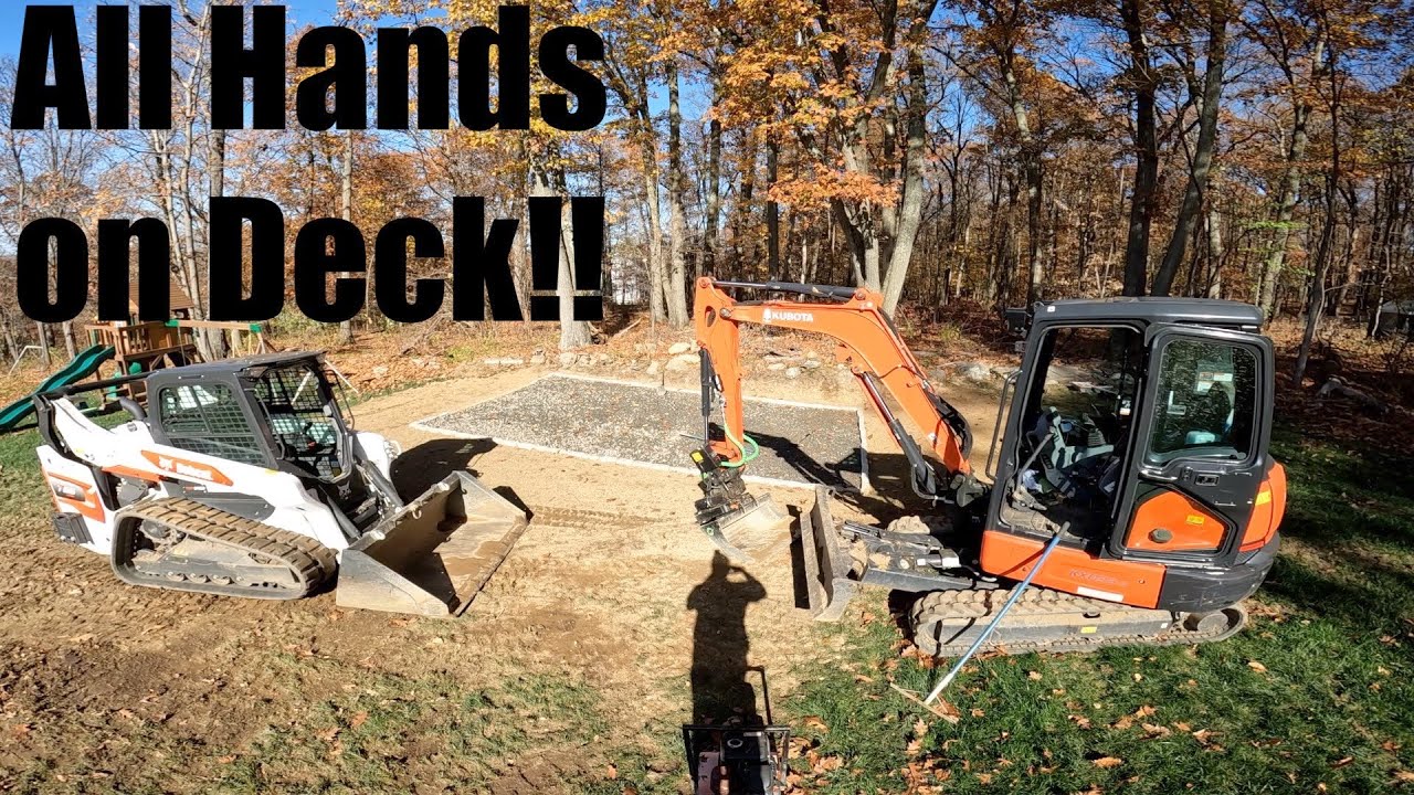 Shed Base Install on a Slope with a Belgian Block Border! - YouTube