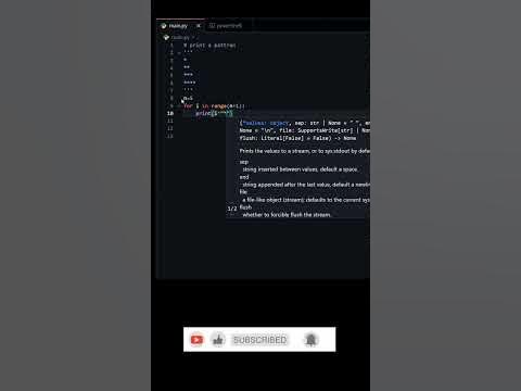 PRINTING HALF PYRAMID STAR PATTERN (EASY TRICK) IN PYTHON #codinglife # ...