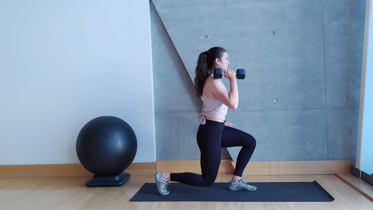 Reverse Lunge with Overhead Press - YouTube