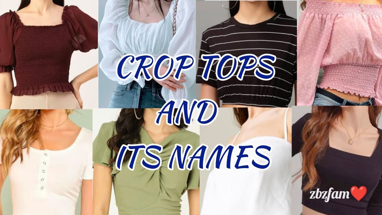 CROP TOPS | crop top list and their names | tops for girls | crops ...