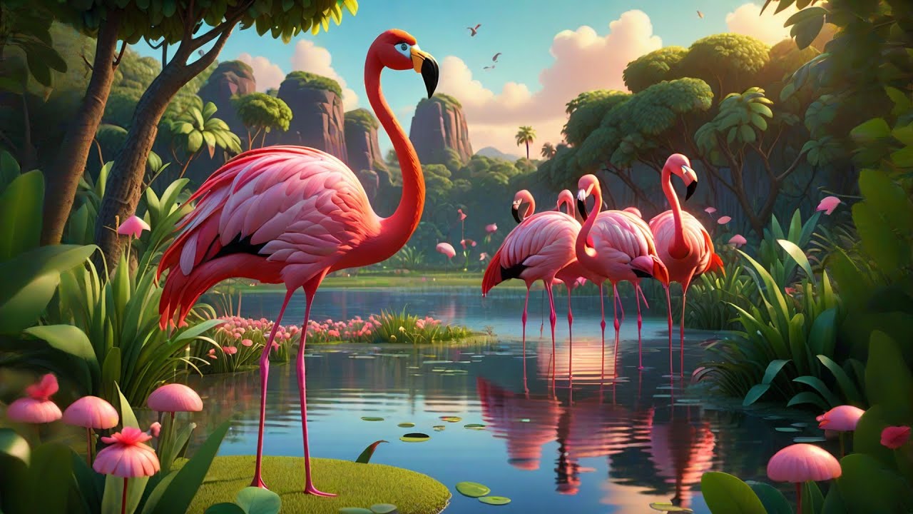 Pink Flamingos Dance All Day | Fun Animal Dance Song for Kids | Nursery ...