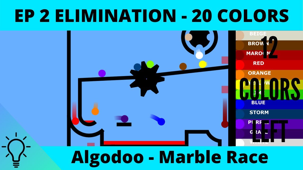 Algodoo Marble Race 20 Colors Elimination Ep 2 Youtube