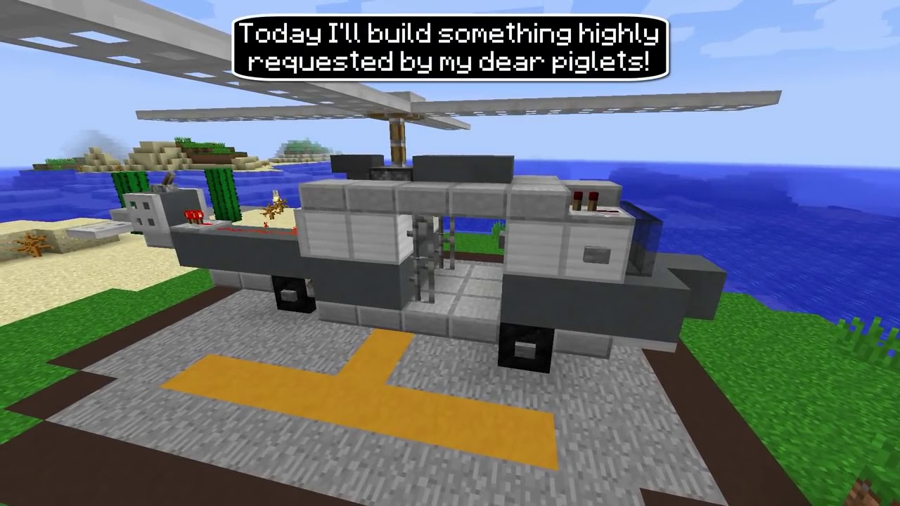 Minecraft pc how to build a working helicopter - YouTube