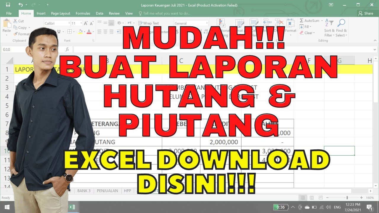 Part 6 Membuat Format Laporan Hutang Piutang | Templete Laporan ...