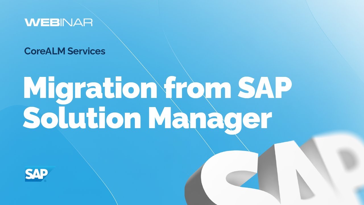 Migration from SAP Solution Manager - YouTube