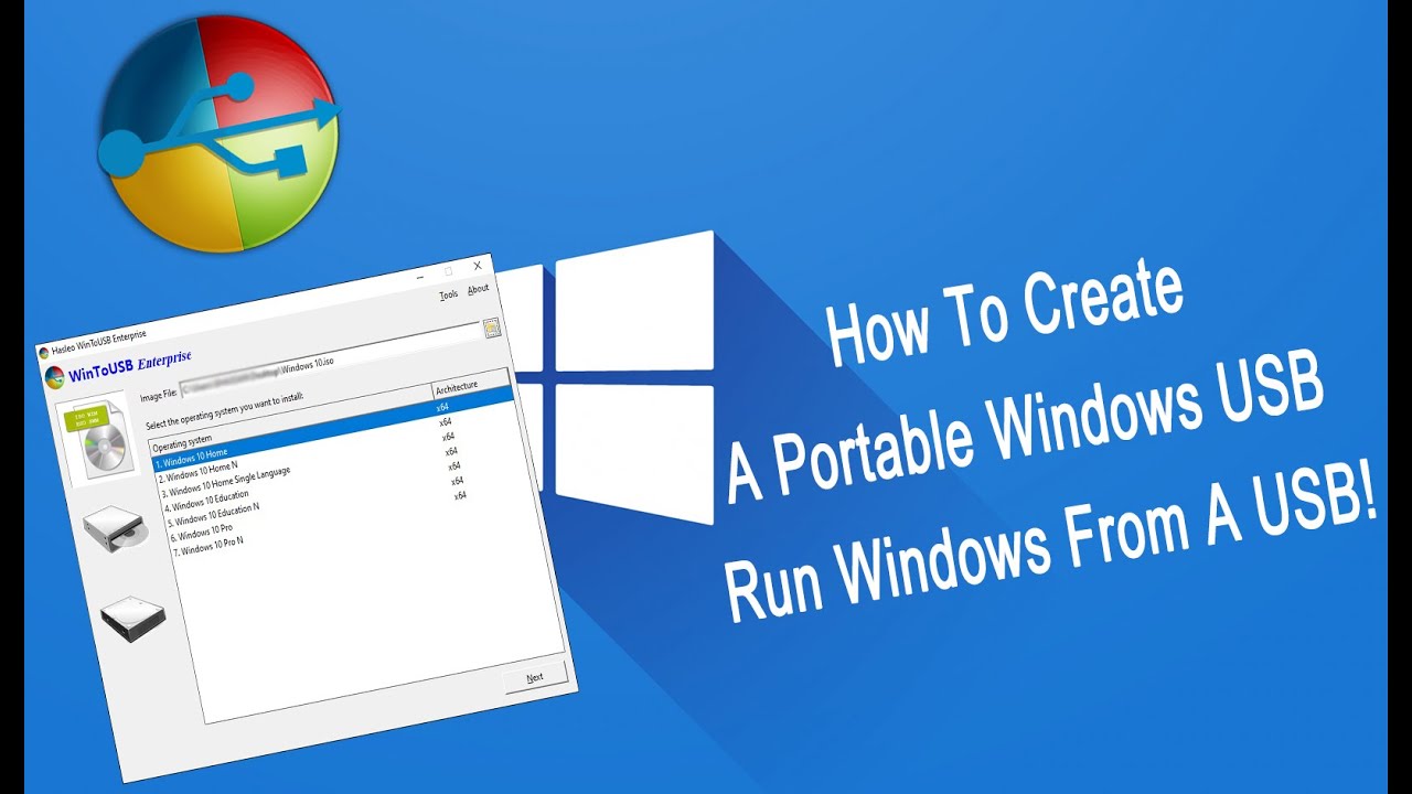 How To Create A portable Windows USB flash drive or external HDD/SSD ...