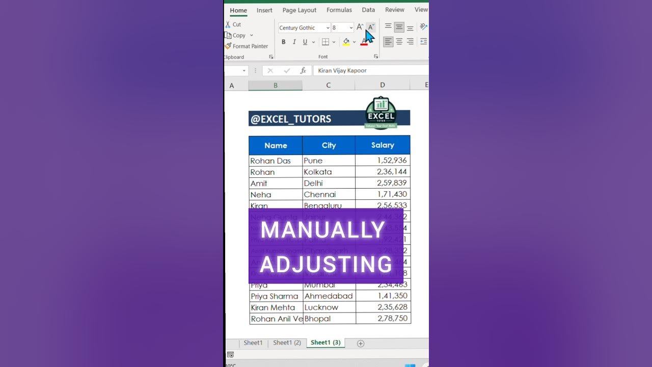 Auto Adjust Coloums In Excel Viralshorts Excel Youtube