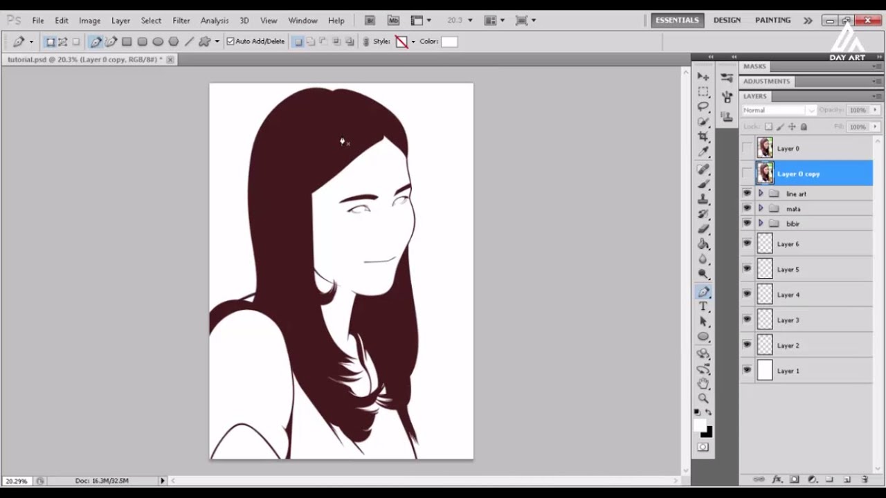 (Part 1) Tutorial Line Art - YouTube