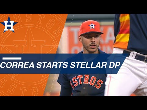 Carlos Correa dives to start impressive double play