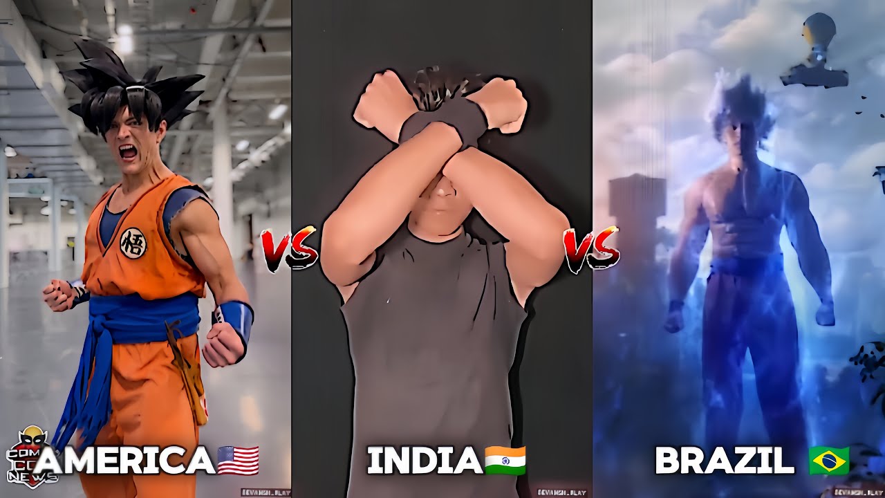 Goku Live Action- America 🇺🇸 Vs India 🇮🇳 Vs Brazil 🇧🇷 | Goku Cosplay ...