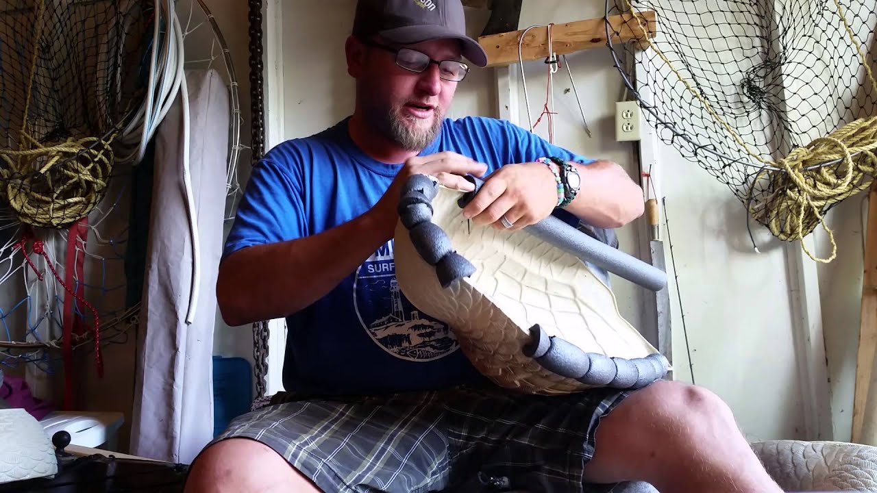 How to make shell goose decoys into floaters - YouTube