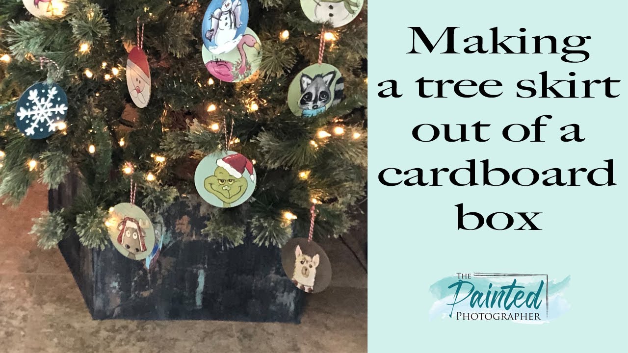 Making a tree skirt out of a cardboard box using DIY Paint - YouTube