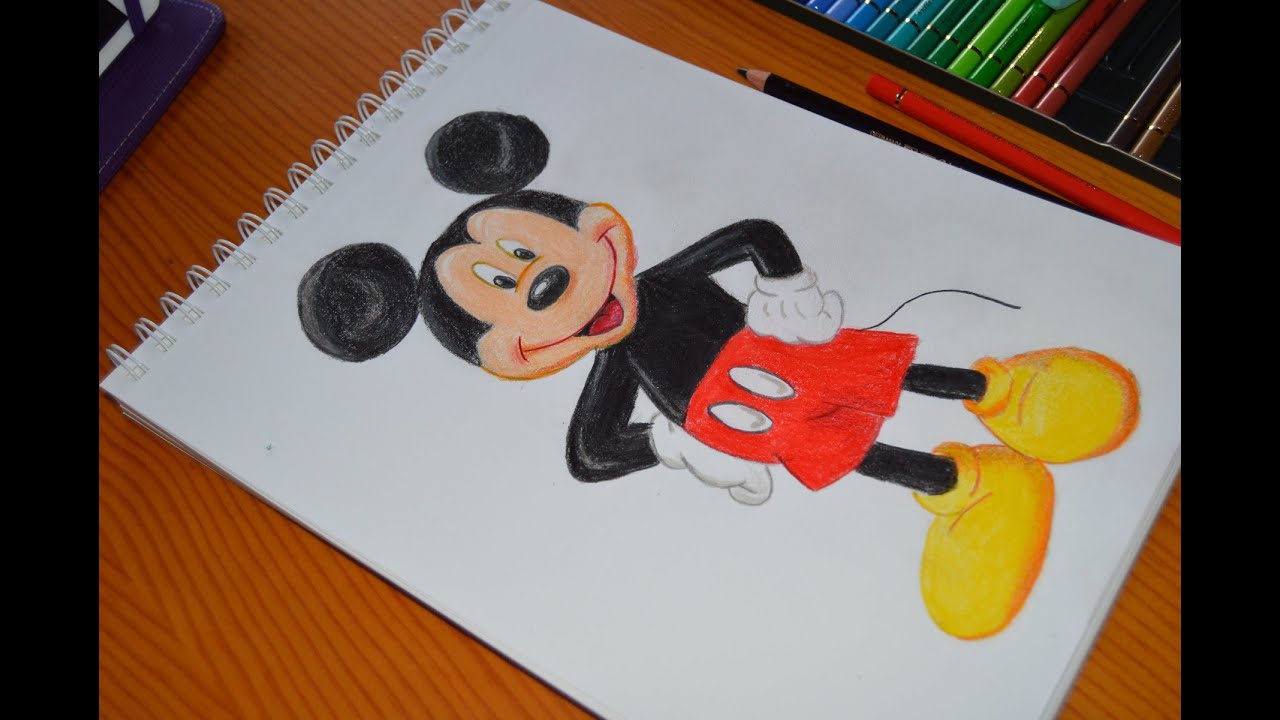 Speed drawing: Mickey Mouse (Como dibujar a mickey mouse) - YouTube
