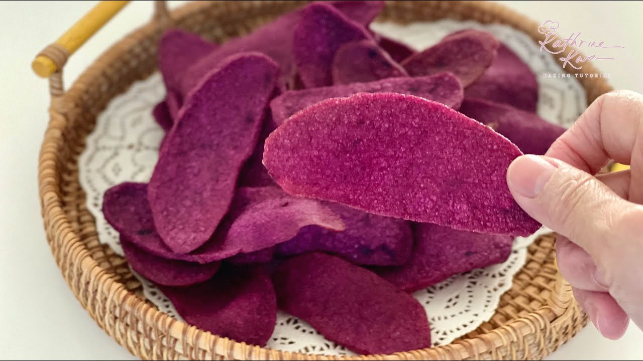 Japanese Purple Sweet Potato Crackers 日本紫薯脆饼 | Kathrine Kwa - YouTube