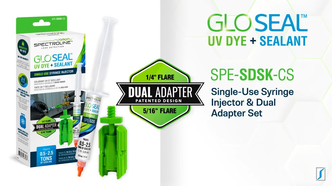 Spectroline® GLO SEAL SPE-SDSK-CS Syringe/Adapter - YouTube