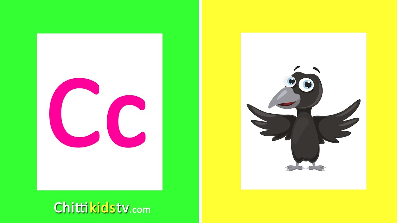 C for Crow | Baby's First Words Vocabulary in English | Video for Baby ...