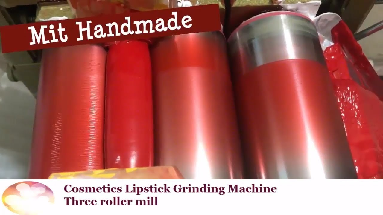 Cosmetics Lipstick Grinding Machine - Three roller mill - YouTube