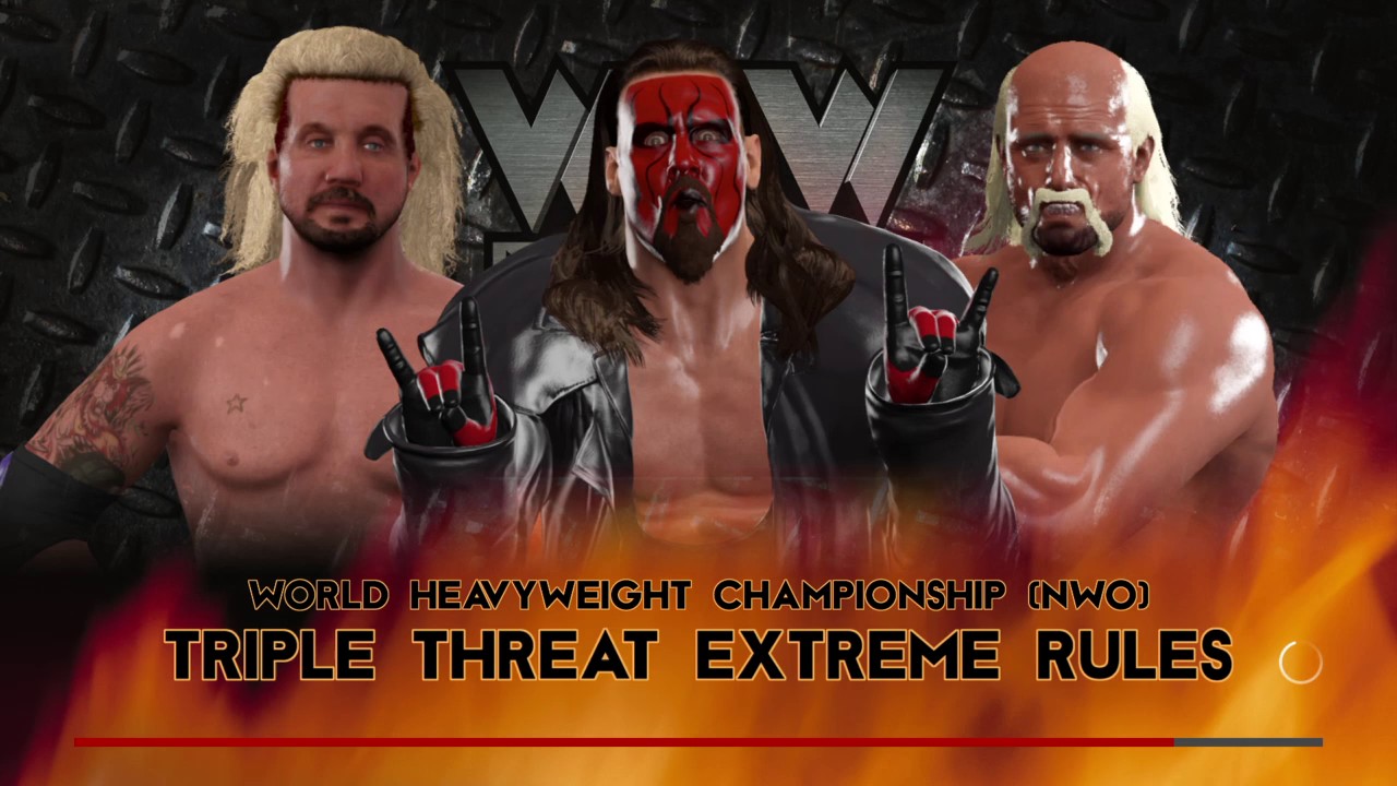 WWE 2K17 Sting '98 VS Hollywood Hulk Hogan VS DDP Triple Threat Extreme ...