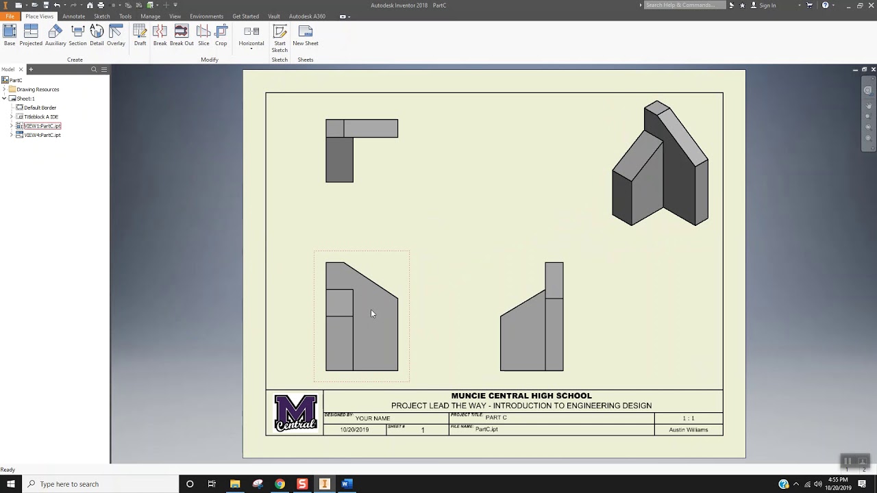 Inventor - Part C Corner Brackets - YouTube