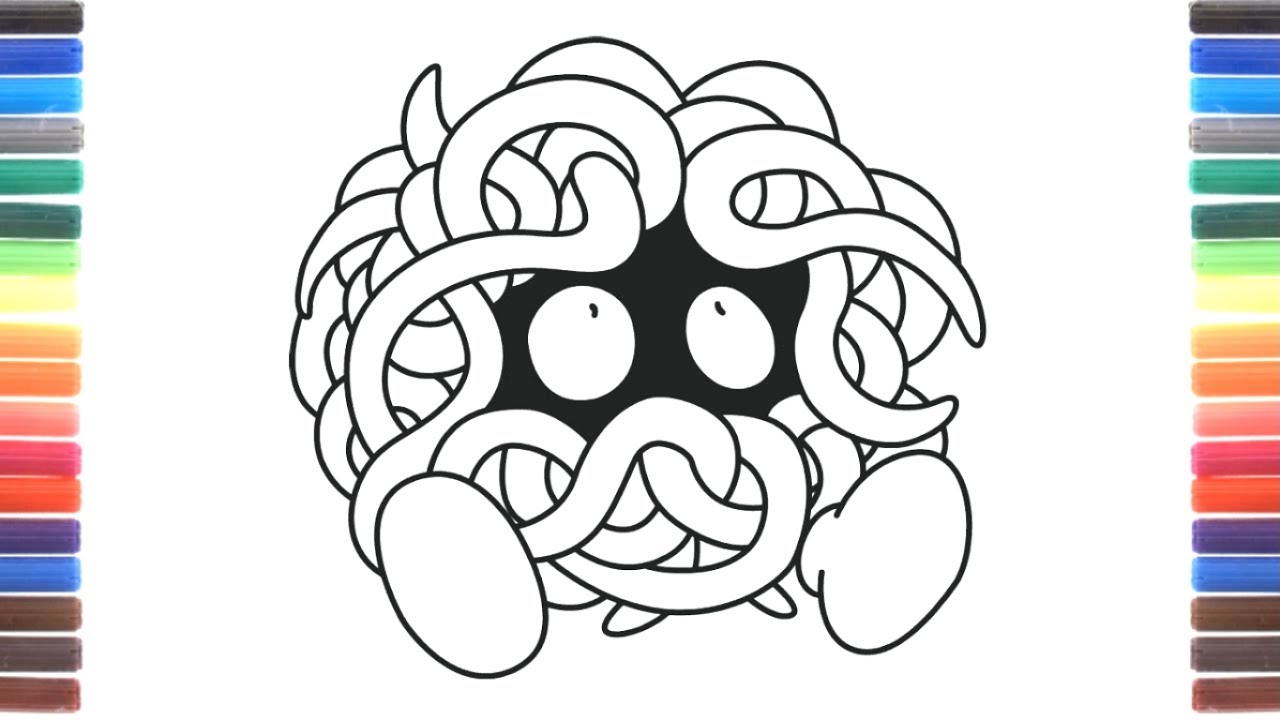 How to draw Tangela Pokemon Go characters step by step - YouTube